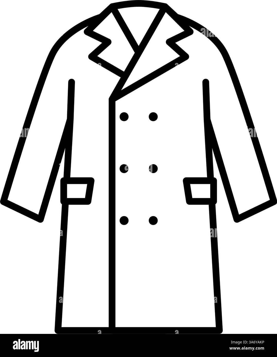 chester coat, Clothes simple line drawing icon in black and white ...