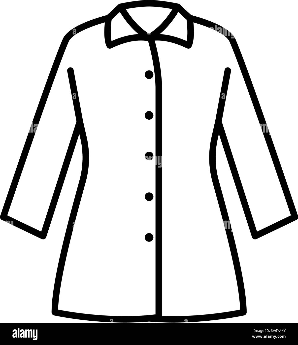 Women's travel coats, Clothes simple line drawing icon in black and ...