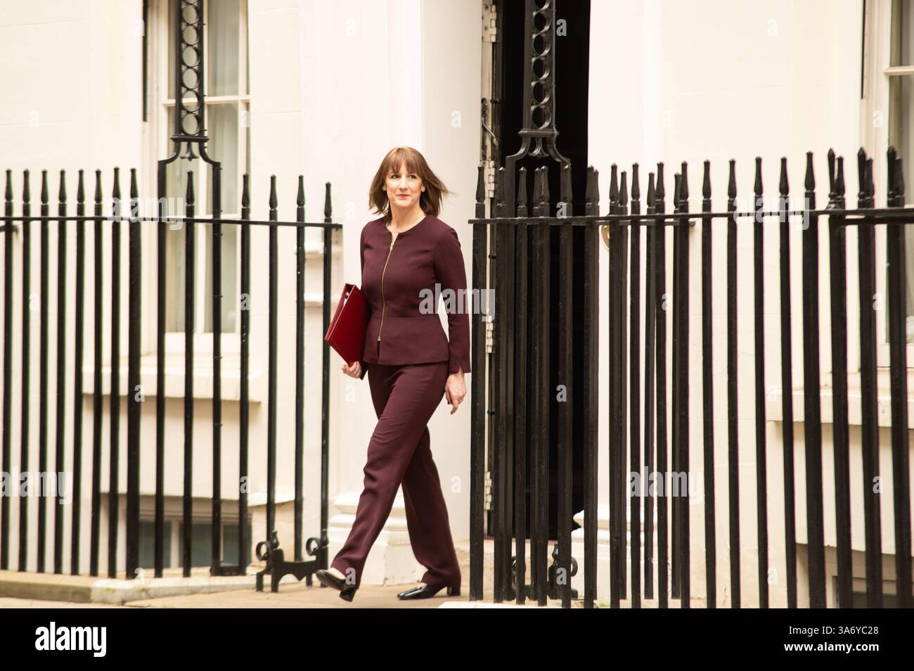 London, England. 26th March 2025. Rachel Reeves steps out number 11 to ...