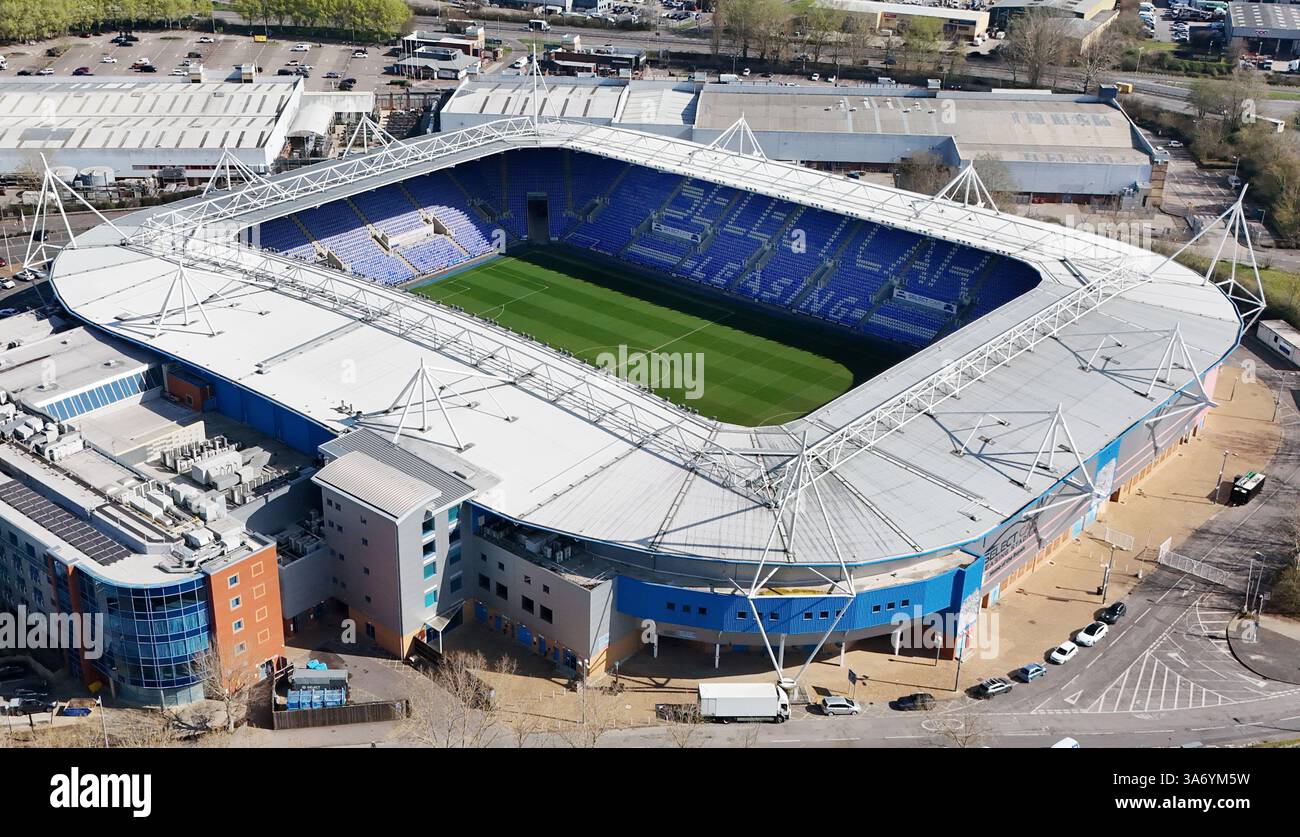 A view taken from a drone camera of the Select Car Leasing Stadium ...