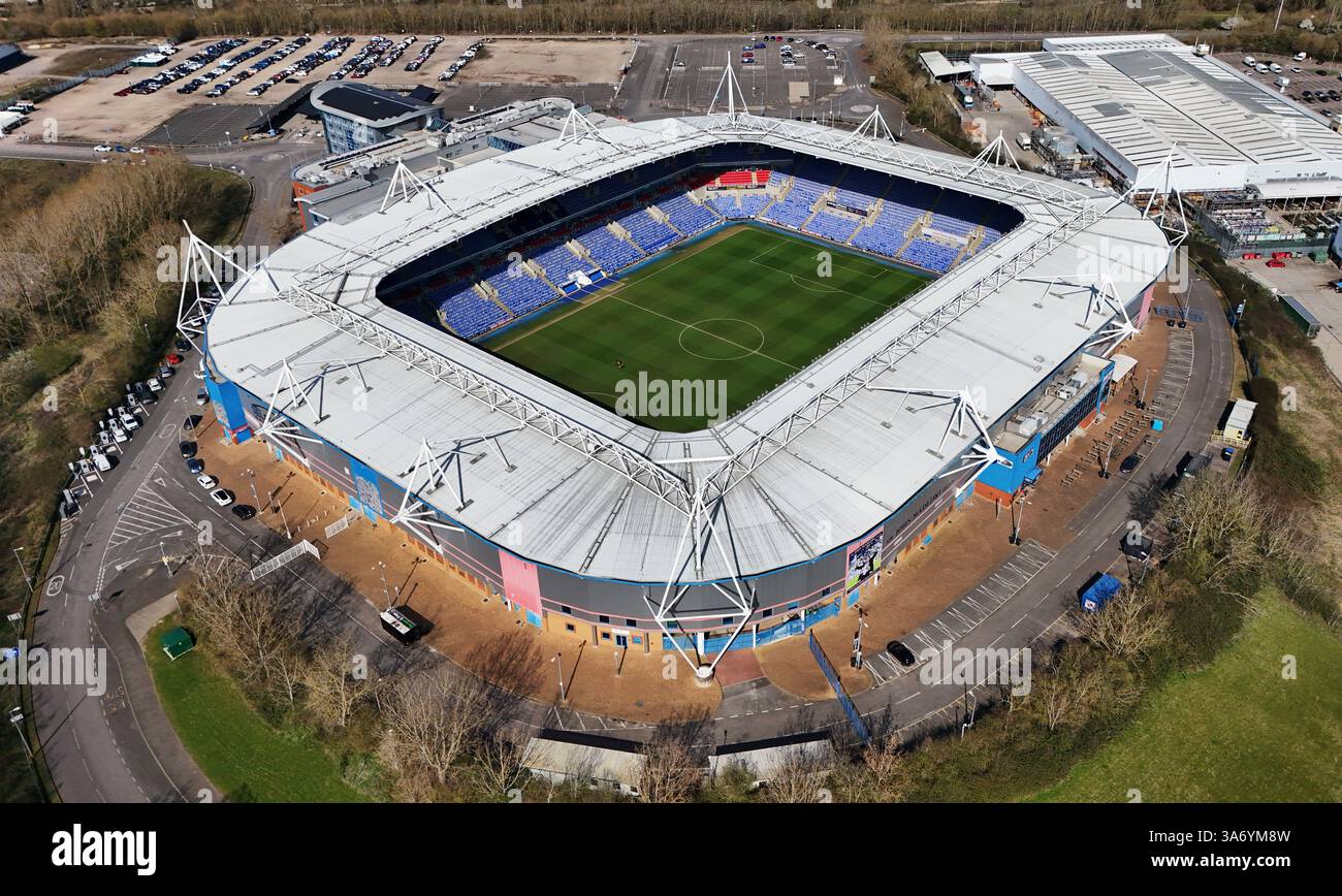 A view taken from a drone camera of the Select Car Leasing Stadium ...