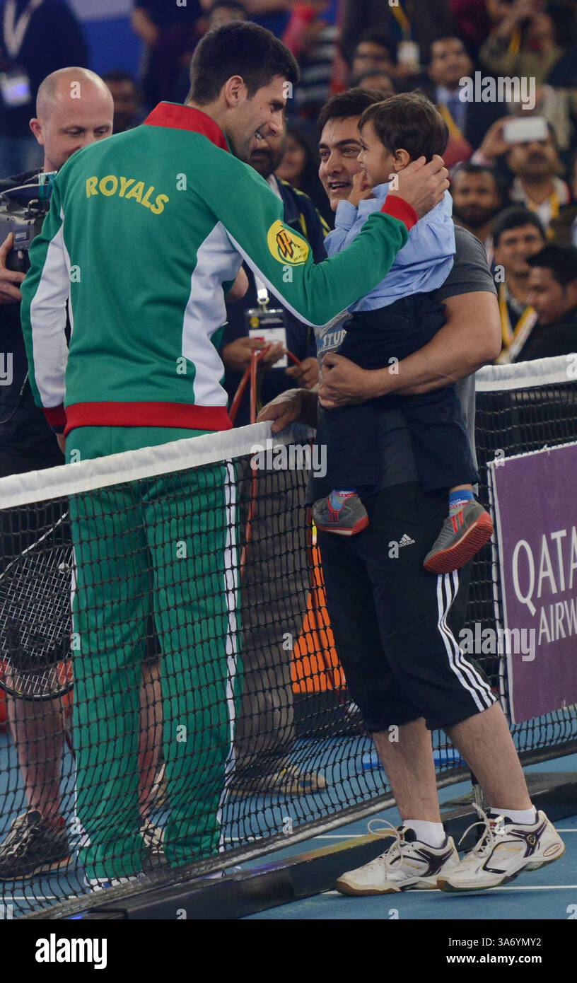 NEW DELHI, INDIA â€“ DECEMBER 08: Tennis star Novak Djokovic bless ...