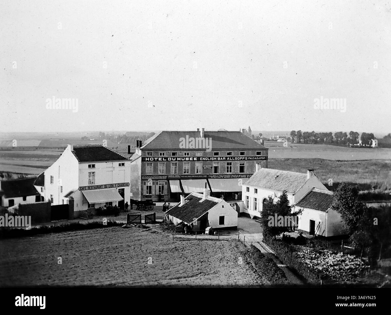 The monument in the field of Waterloo, the historic site of the Battle ...