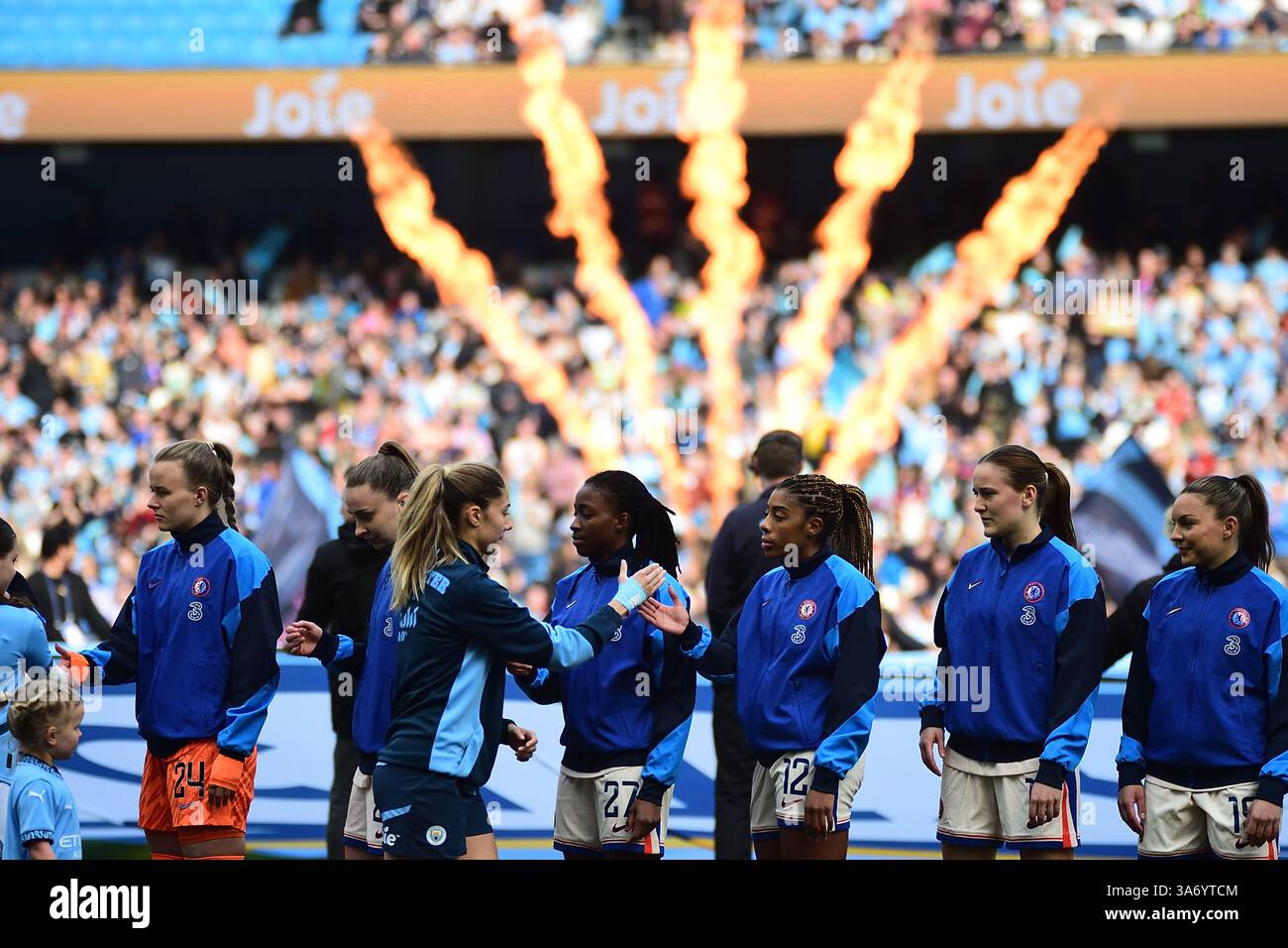 Manchester, England, March 23rd 2025 Chelsea Women line up during the ...