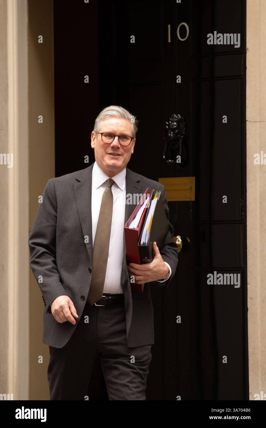 London, England. 26th March 2025. Keir Starmer leaves number 10 to face ...