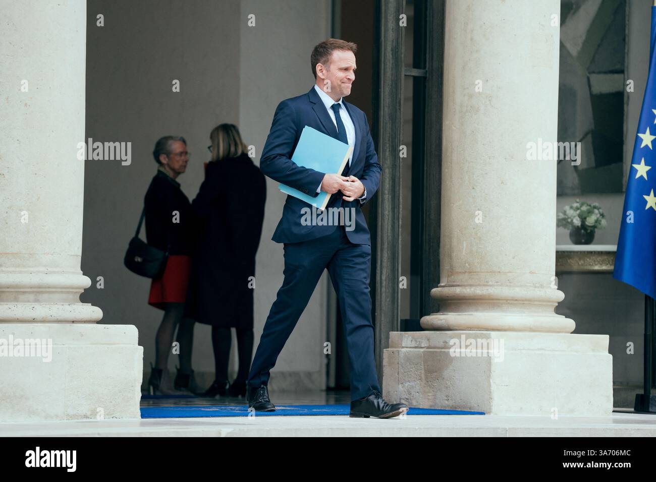 French Minister in charge of Industry and Energy Marc Ferracci leave ...