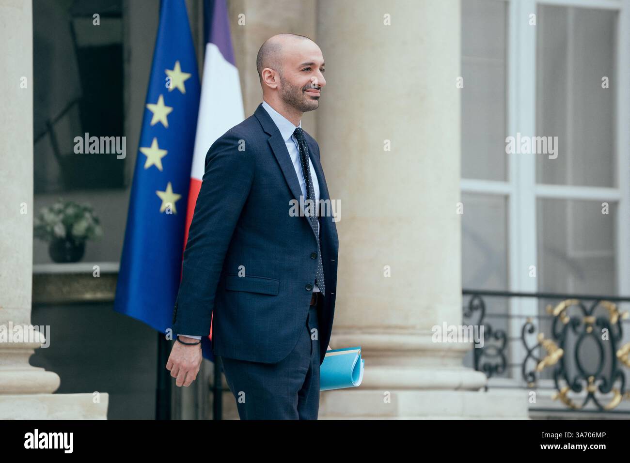French Delegate Minister for Europe Benjamin Haddad leave after the ...
