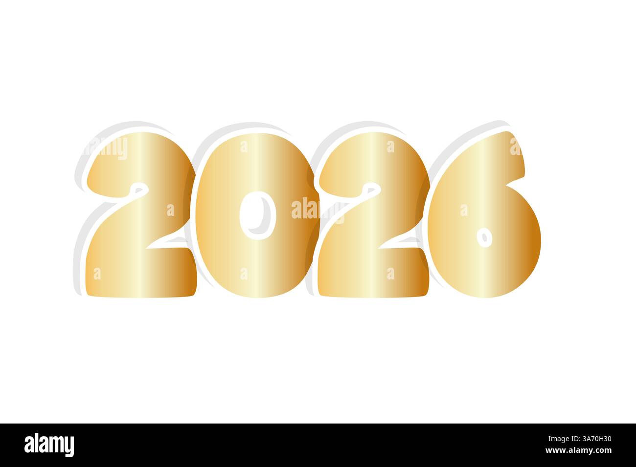 Sticker gold 2026 year , numbers isolated on white background. Design ...