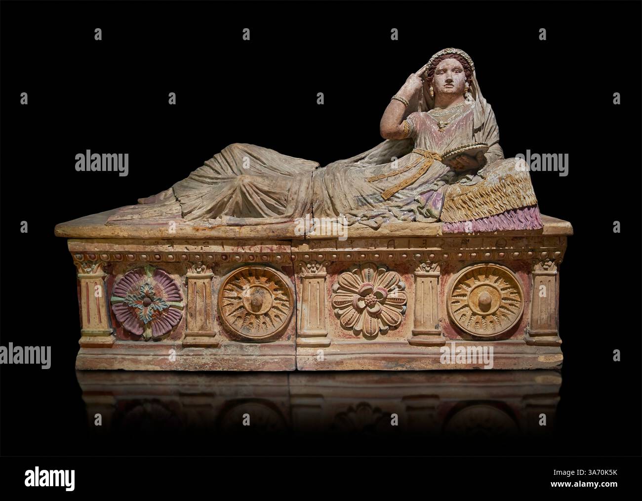 Etruscan full length sarcophagus of a Larthia Seianti an aristocratic ...