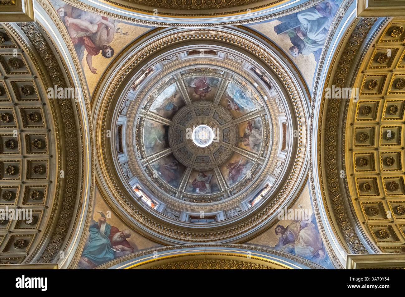 Dome ceiling decoration of Sant´Andrea delle frate Church in Rome Stock ...