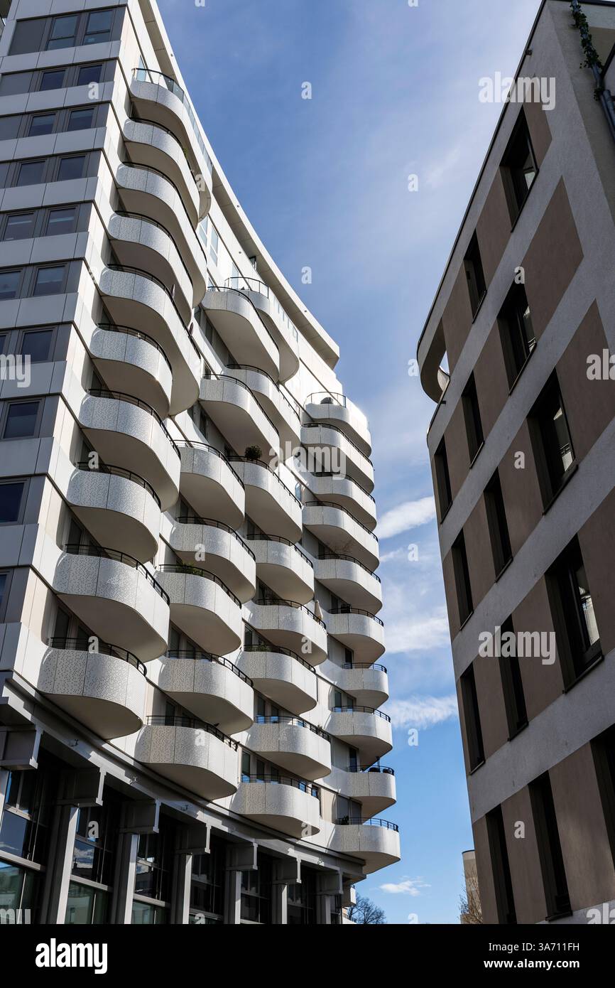 balconies of the apartment building Flow Tower in the district ...