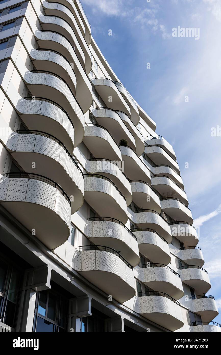 balconies of the apartment building Flow Tower in the district ...