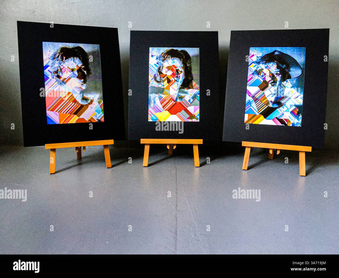 Three Works of Art Three works of Art inside Passe Partouts waiting to ...