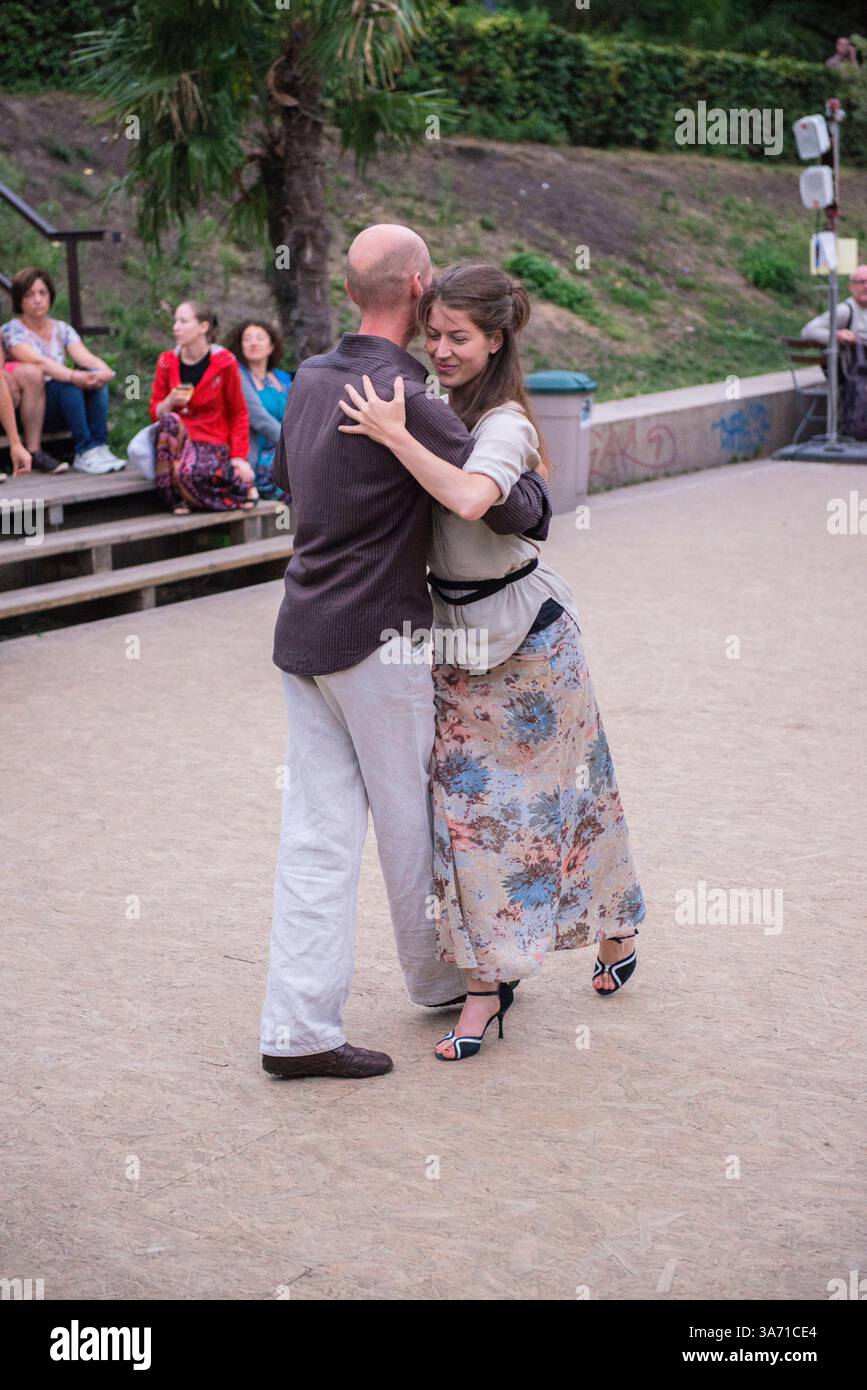 Dancing Couple. Classical Dancing Couple on a Warm, Summer Evening on ...