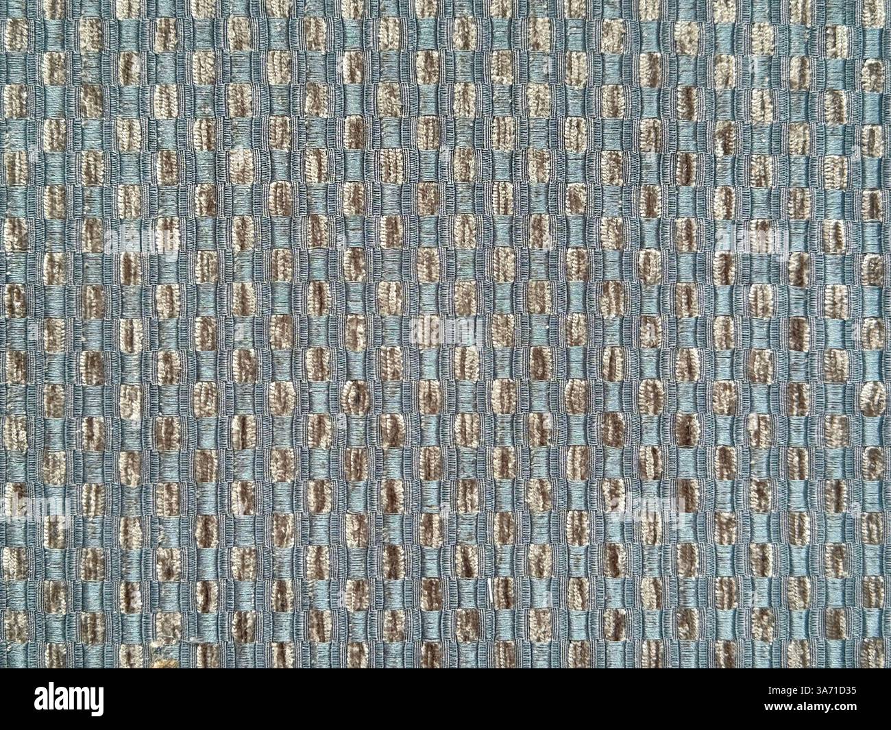 Close up photo of beautiful blue fabric texture. Fabric stripes ...