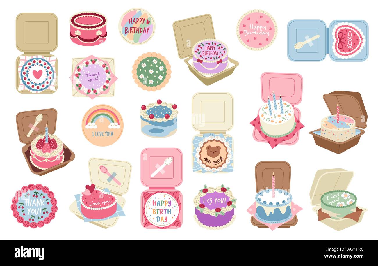 Mini birthday cakes in boxes hi-res stock photography and images - Alamy