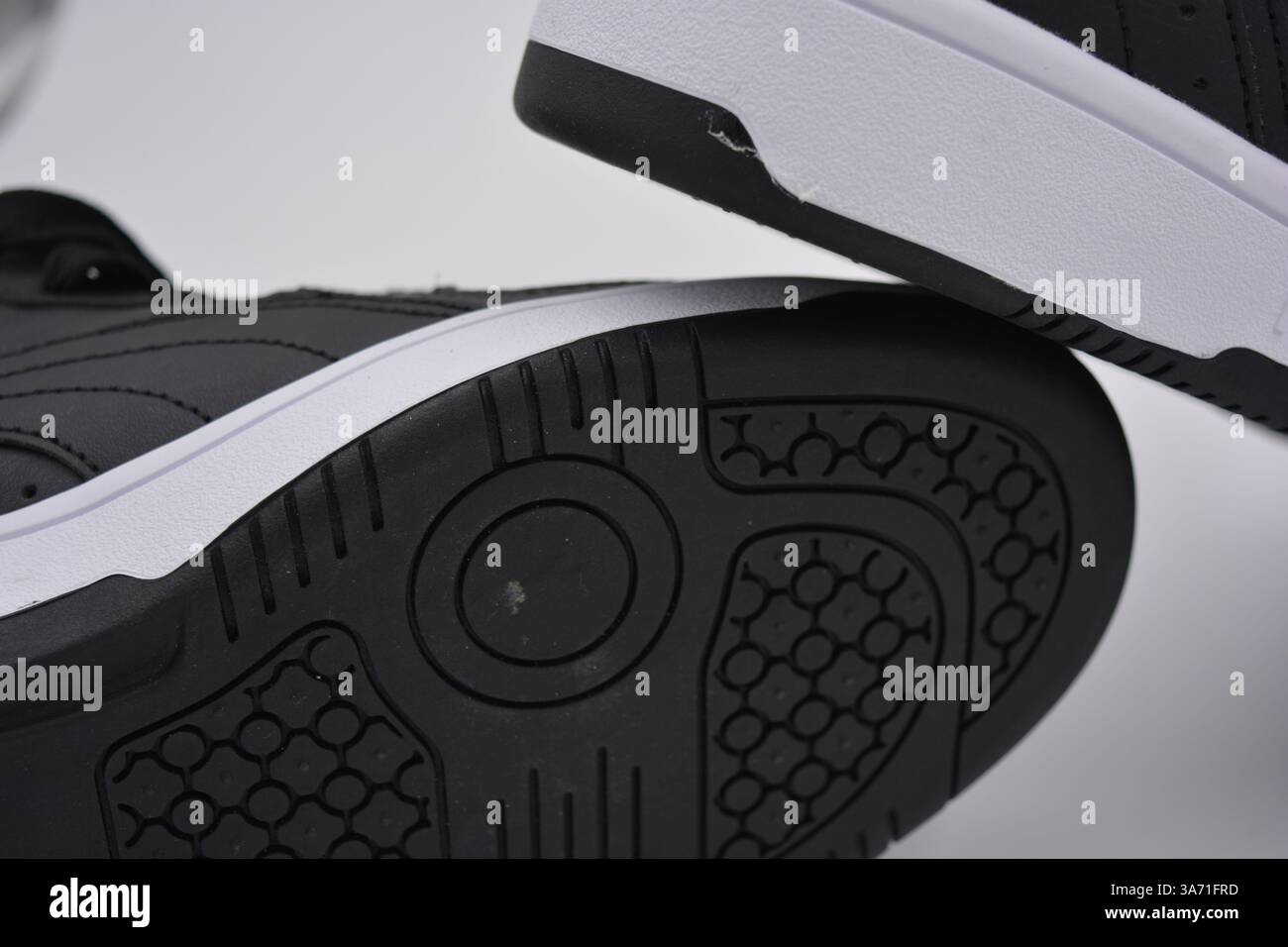 Black sole from shoes with white inserts made of dense rubber with its ...