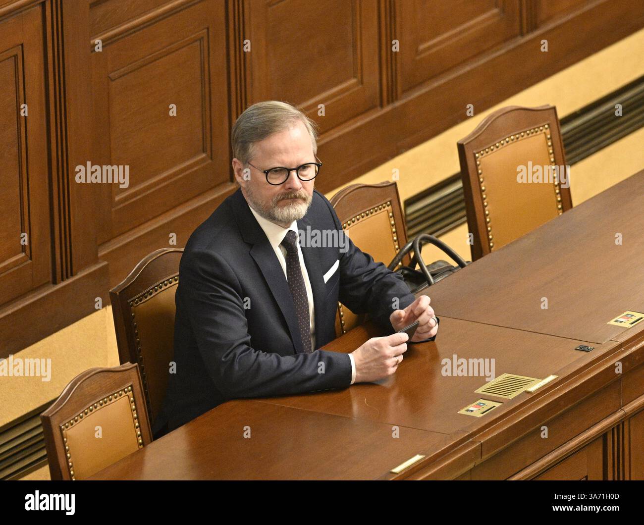Prague, Czech Republic. 26th Mar, 2025. Czech Prime Minister Petr Fiala ...