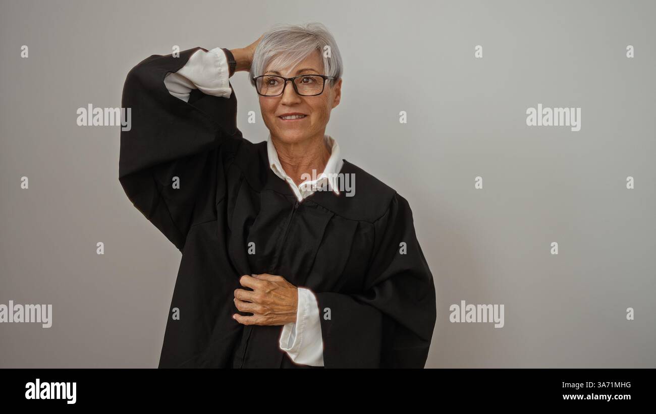 Woman judge wearing black robe hi-res stock photography and images - Alamy