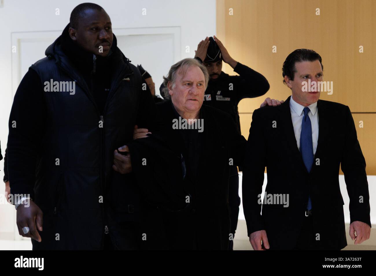 Paris, France. 26th Mar, 2025. French actor Gerard Depardieu (L ...