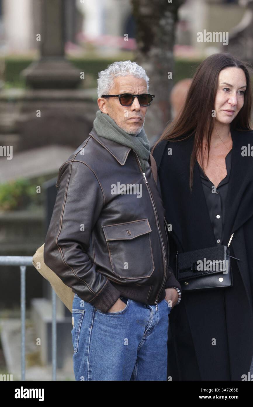 Paris, France. 26th Mar, 2025. Sami Bouajila arriving to the funeral of ...