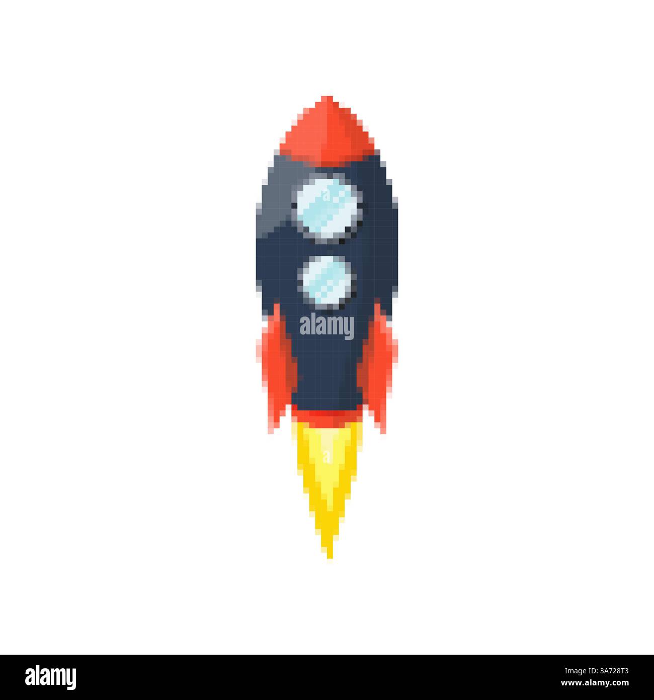 Pixel art rocket with fiery trails, retro games, space-themed designs ...