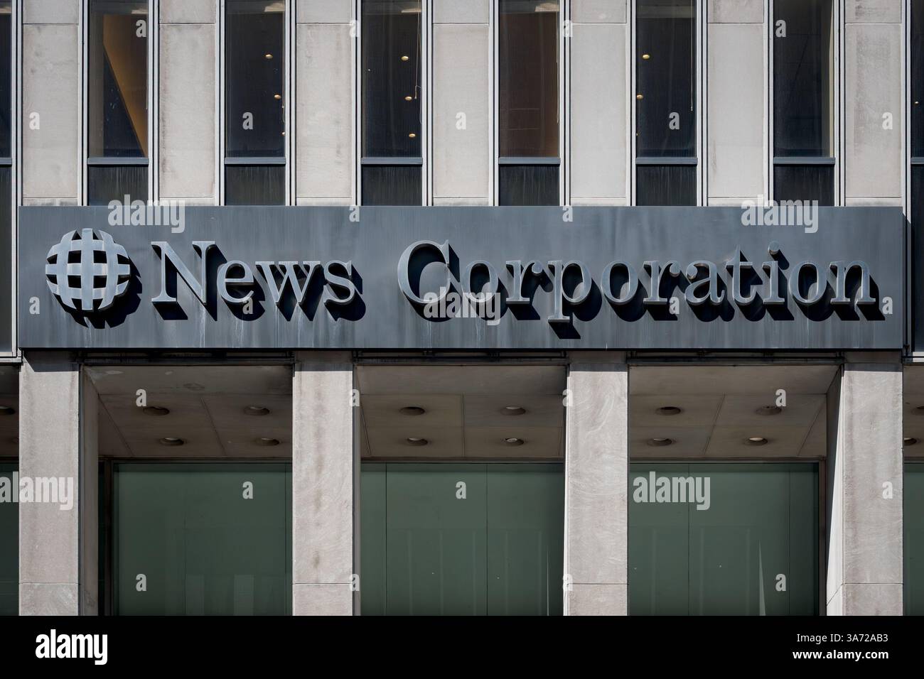 Marquee at the main entrance to the FOX News Headquarters at NewsCorp ...