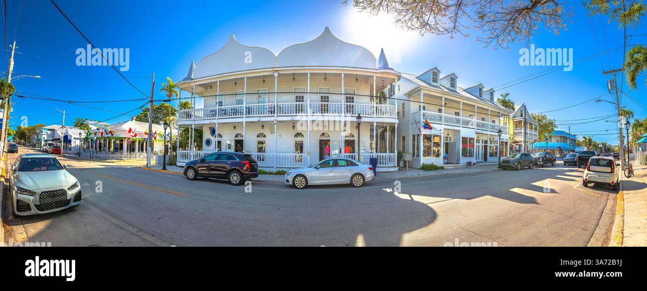 Key West, Florida. Colorful houses of famous Duval street in Key west ...