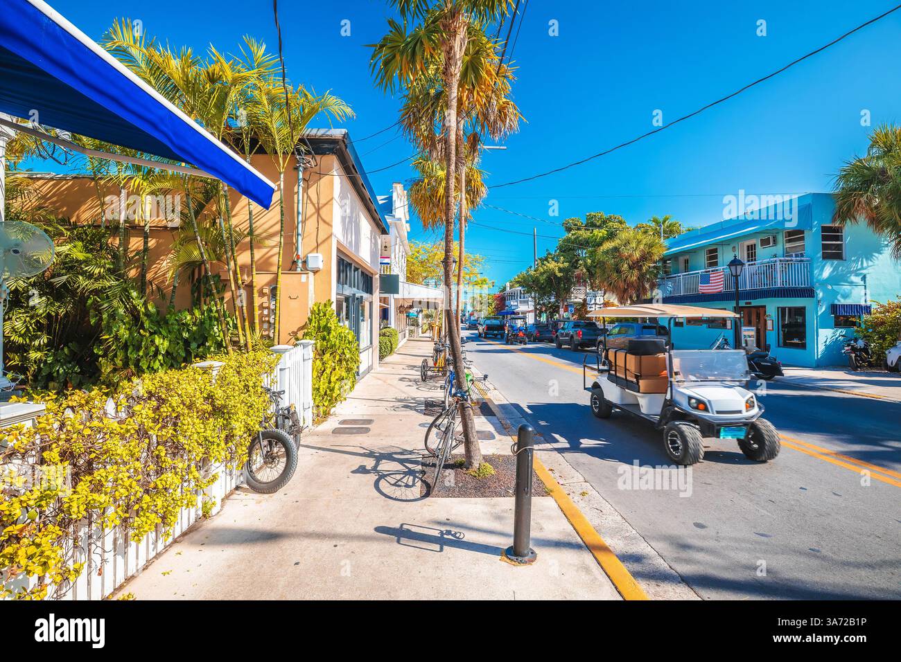 Key West, Florida. Colorful houses of famous Duval street in Key west ...