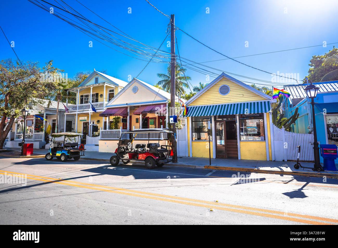 Key West, Florida. Colorful houses of famous Duval street in Key west ...