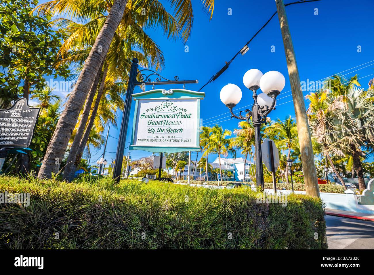 Key West, Florida, USA, March 30 2022: Southernmost point Guesthouse ...