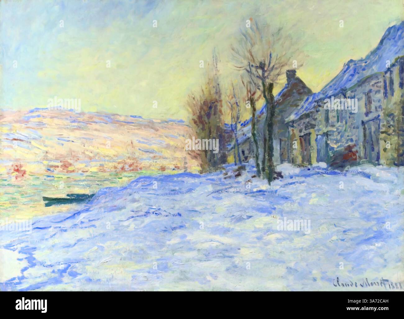 Lavacourt, sun and snow, 1879 (Painting) by Monet, Claude (1840-1926 ...