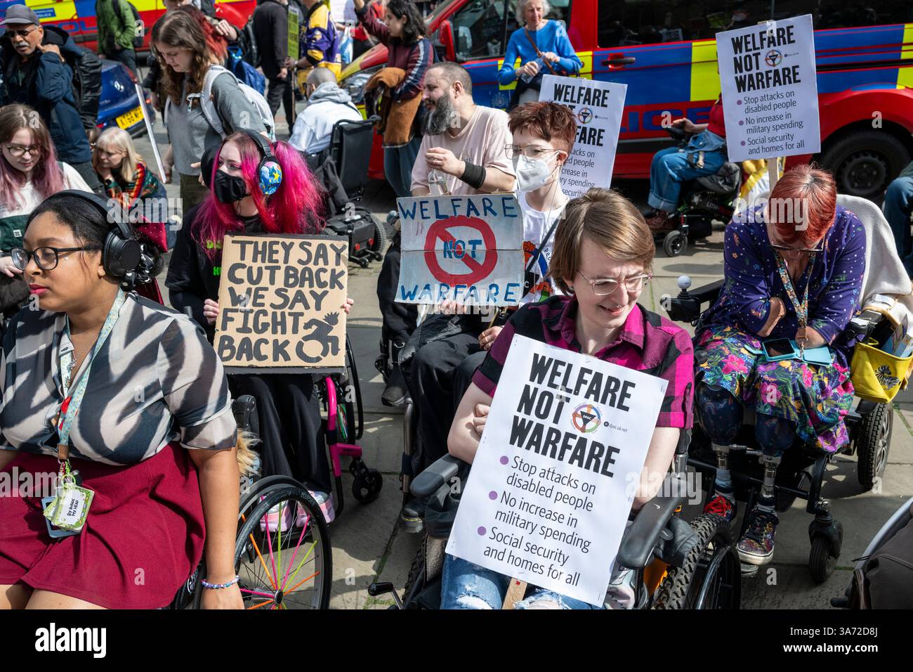 London, UK. 26 March 2025. Members of the disabled community and ...