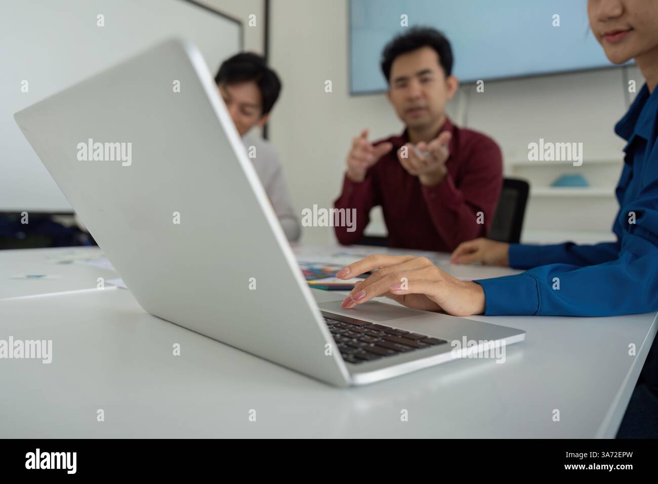 Focused Discussion and Design Review. Team members discussing UX ...