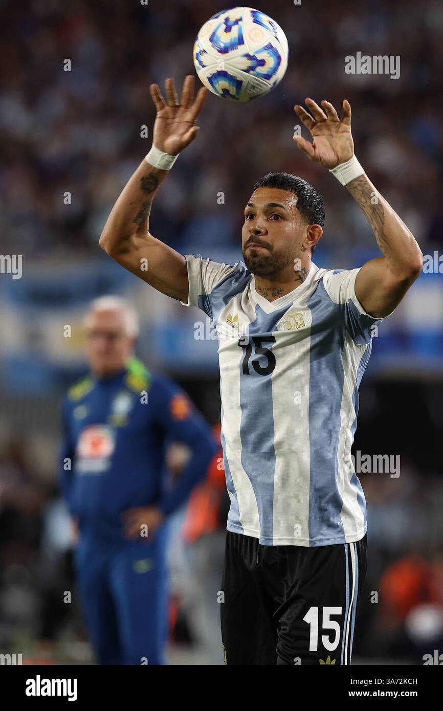 Argentinas defender Facundo Medina looks on during the South American ...