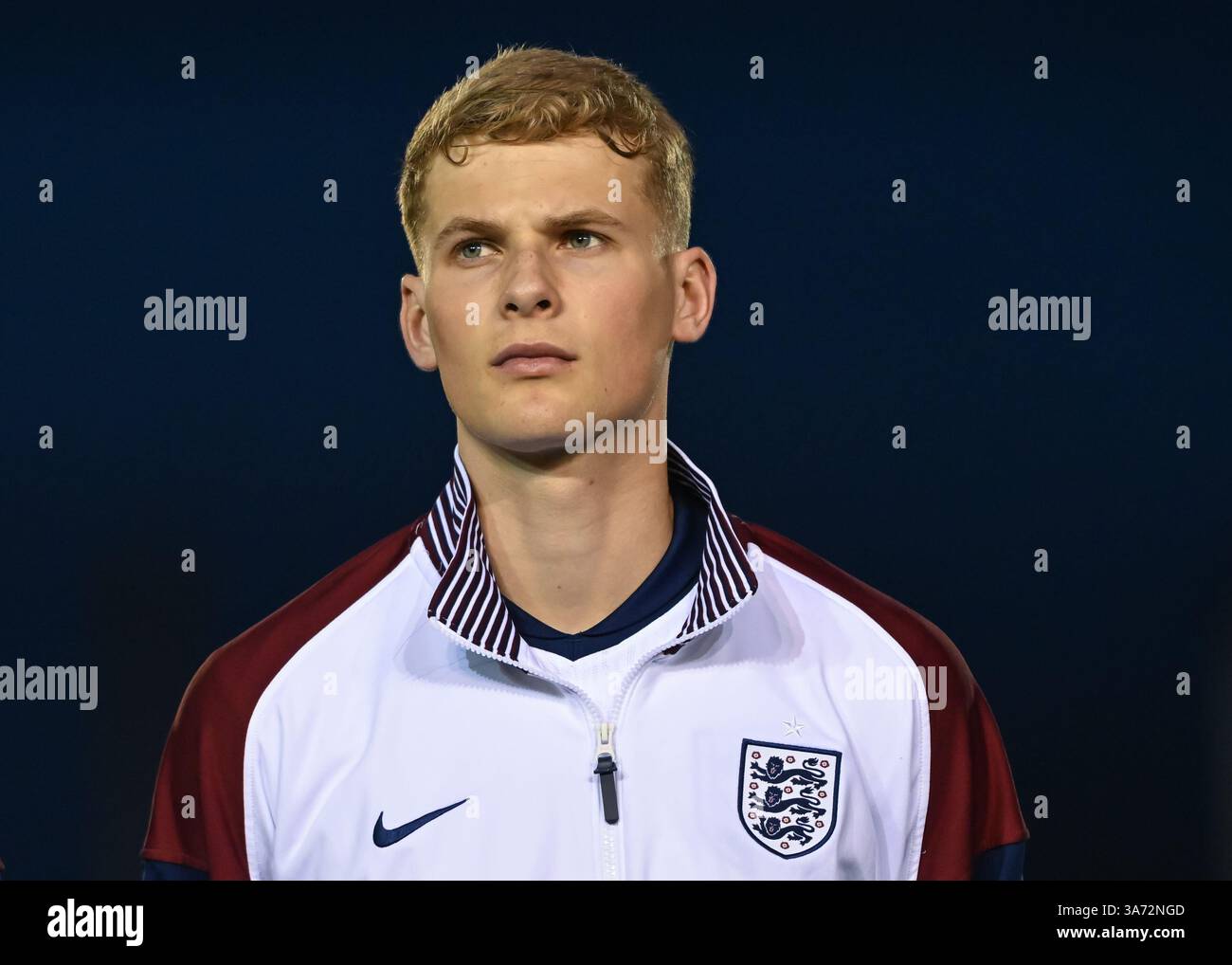 Deeside, UK. 25th Mar, 2025. Zach Abbott of England lines up ahead of ...