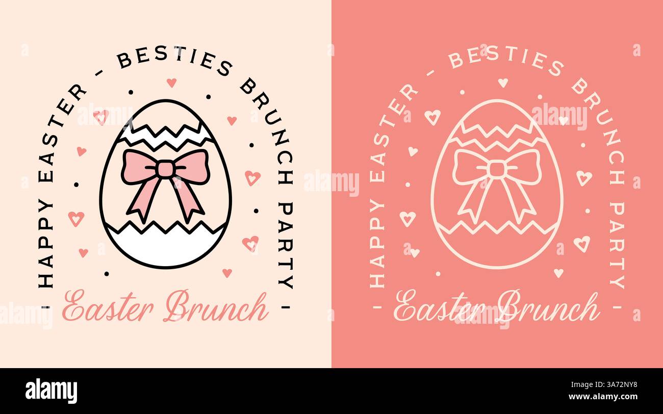 Easter brunch besties girls party pink printable invitation card preppy ...