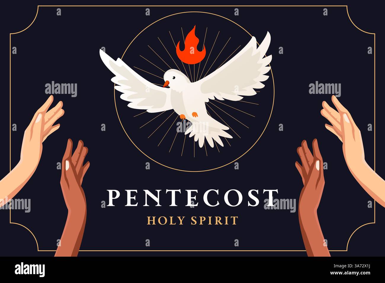 pentecost holy spirit background illustration in flat style design ...