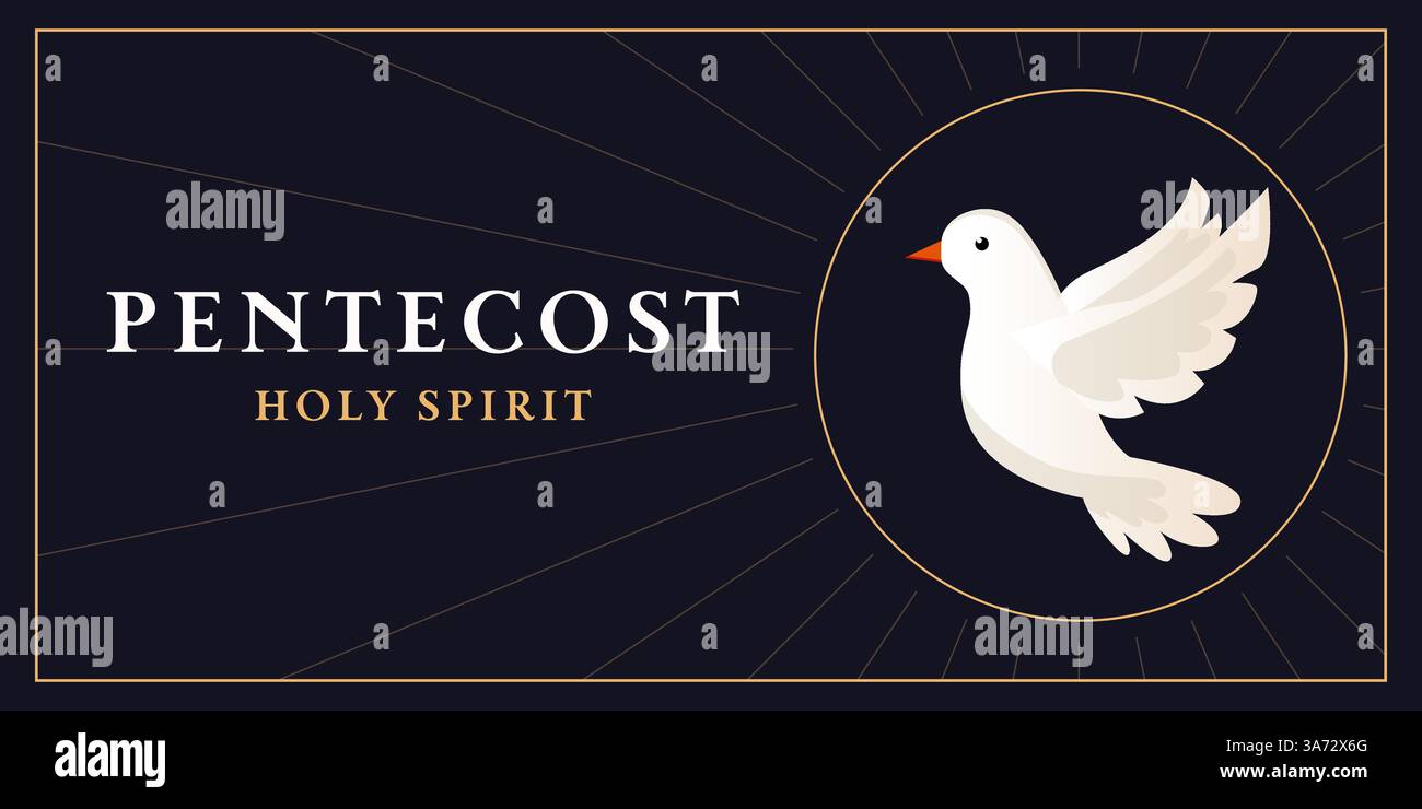 pentecost holy spirit horizontal banner illustration Stock Vector Image ...