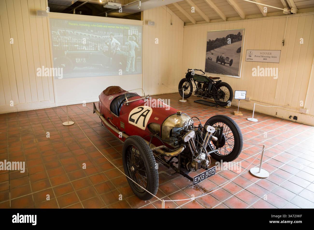 Morgan three wheeler racing car registration EKG505 on display at the ...