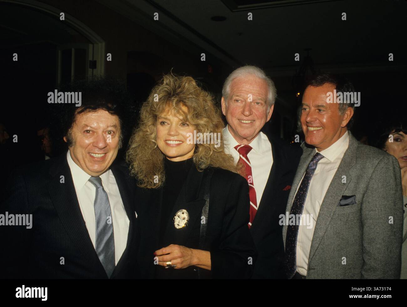 MARTY ALLEN Dyan Cannon Sidney Sheldon Geoff Edwards 1987.(Credit Image ...