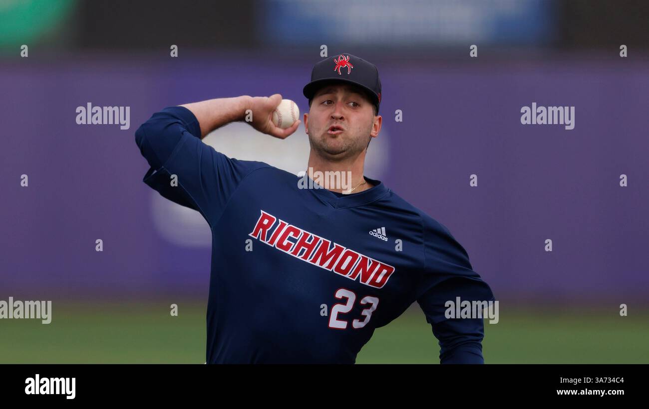 Richmond pitcher Jason Shockley (23) during an NCAA baseball game ...