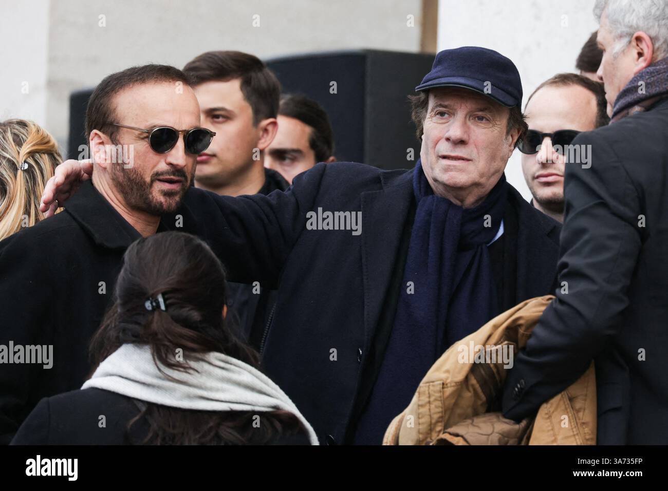 Michel Ferracci and Daniel Russo arriving to the funeral of Belgian ...