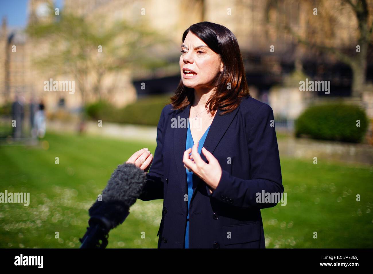 Sarah Olney reacts in Westminster, London, after Chancellor of the ...