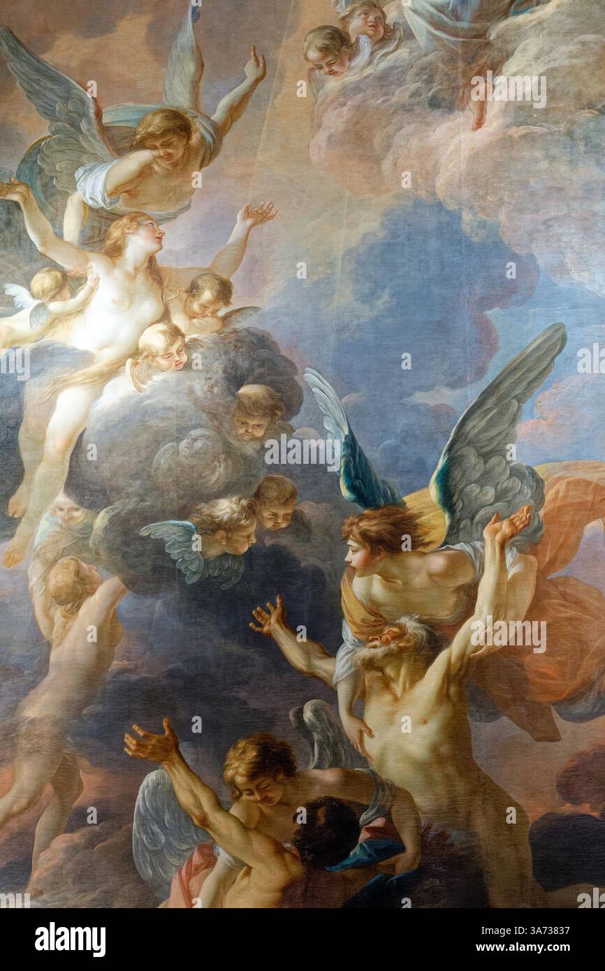 Paris, FRANCE - 09–11-2024: Painting of Adam and Eve expelled from ...