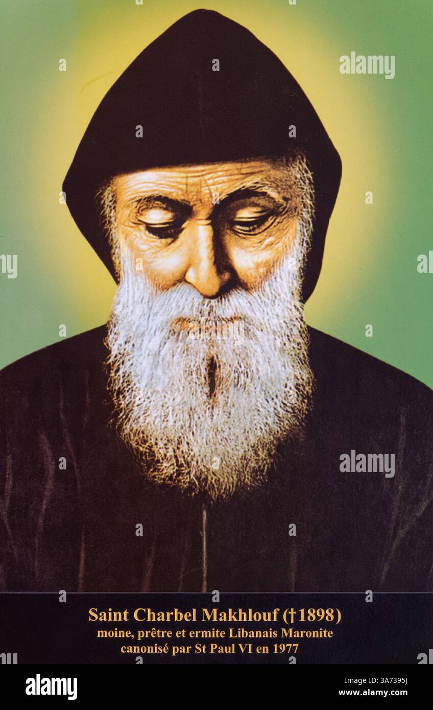 Paris, FRANCE - 09–13-2024: Small oratory in a church of Saint Charbel ...