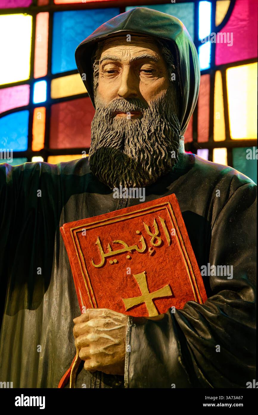 Paris, FRANCE - 09–13-2024: Statue of Saint Charbel Makhlouf. Lebanese ...