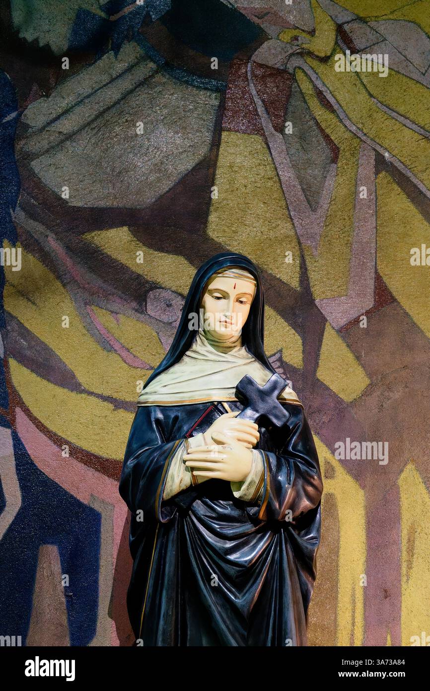 Paris, FRANCE - 09–13-2024: Statue of Saint Rita of Cascia or Sainte ...