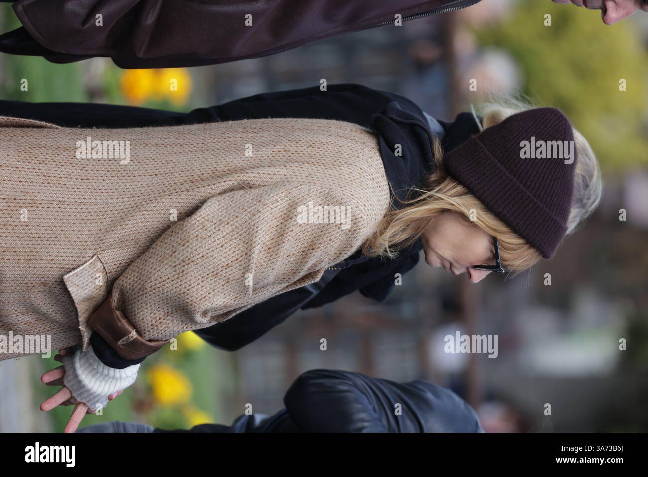 Paris, France. 26th Mar, 2025. Axelle Laffont arriving to the funeral ...
