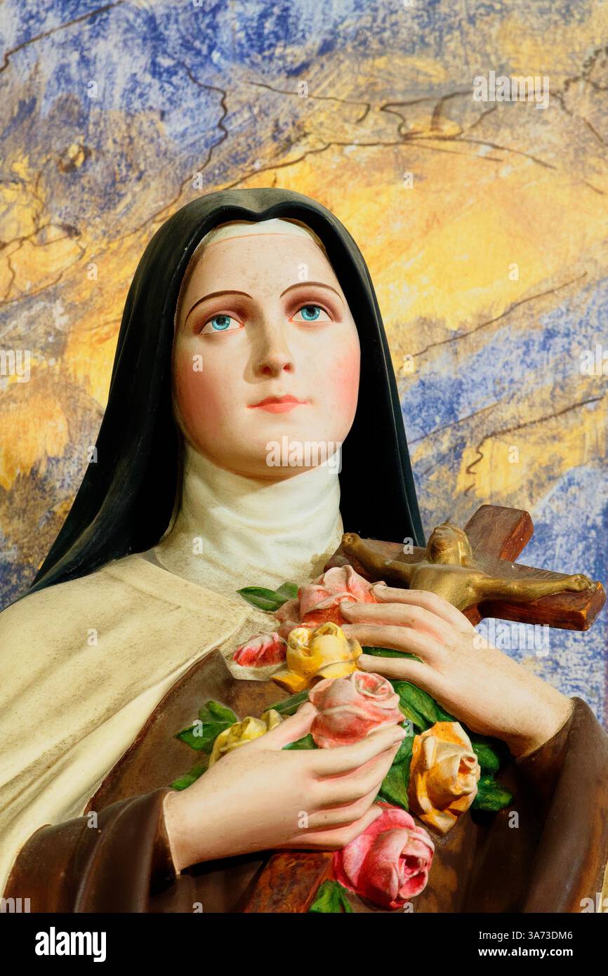 Vailly, FRANCE - 09–30-2024: Old Statue of St. Therese of Lisieux or ...